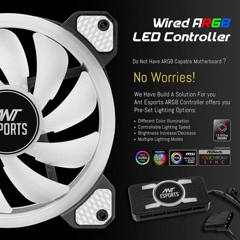 Ant Esports Superflow 120 KIT ARGB Case Fan/Cooler Pack of 3 ARGB Fan ...