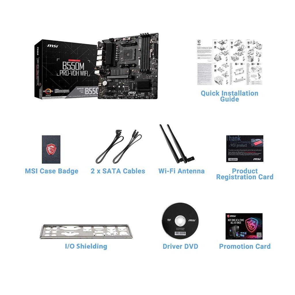 MSI B550M PRO-VDH WIFI Motherboard (BIOS 5000 series updated ...